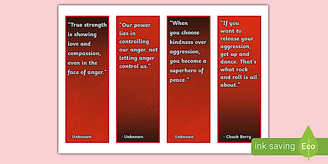 Aggression Quotes Bookmarks (teacher made) - Twinkl