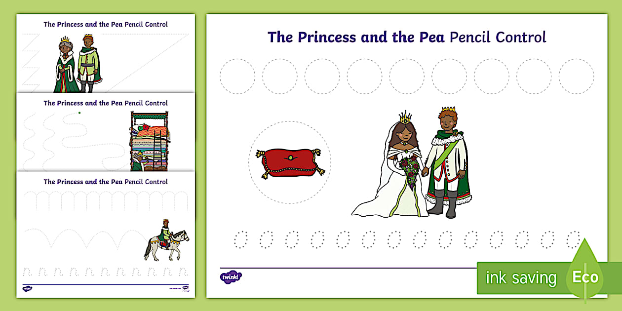 The Princess and the Pea Pencil Control Worksheet / Worksheets