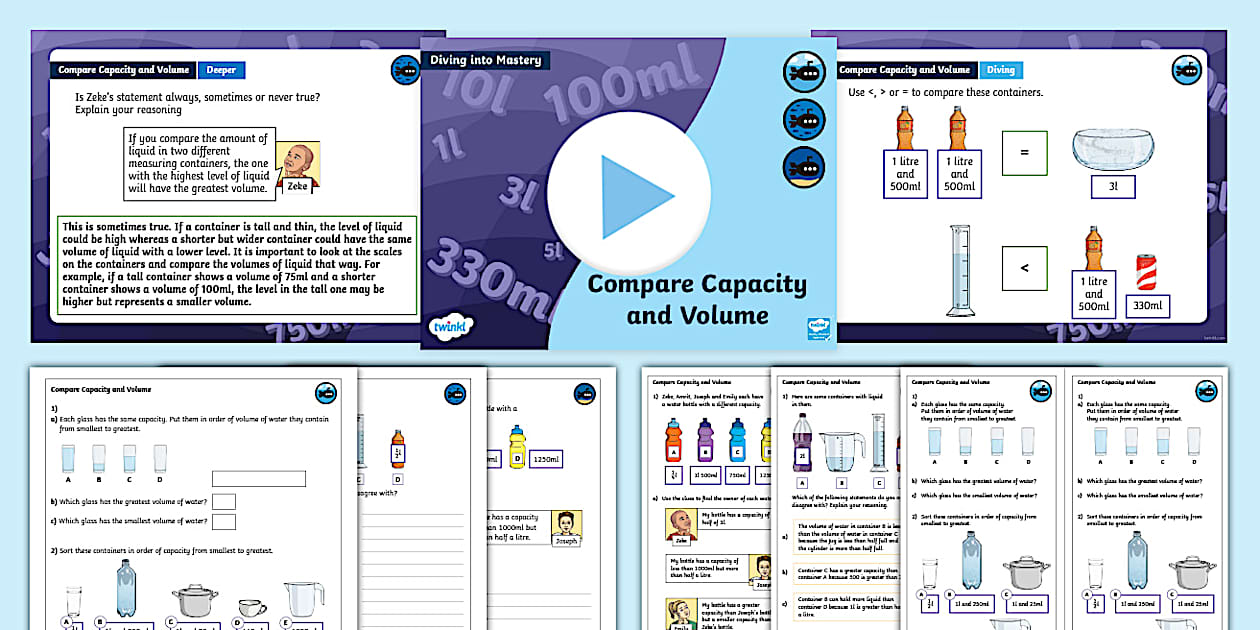 Y3 DiM: Step 10 Compare Capacity and Volume Teaching Pack