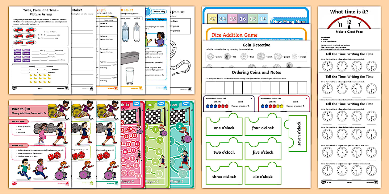 NSW ES Maths Skills Year 1 Intervention Lesson Pack - Twinkl