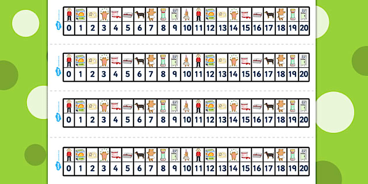 Number Track 0-20 to Support Teaching on Biscuit Bear