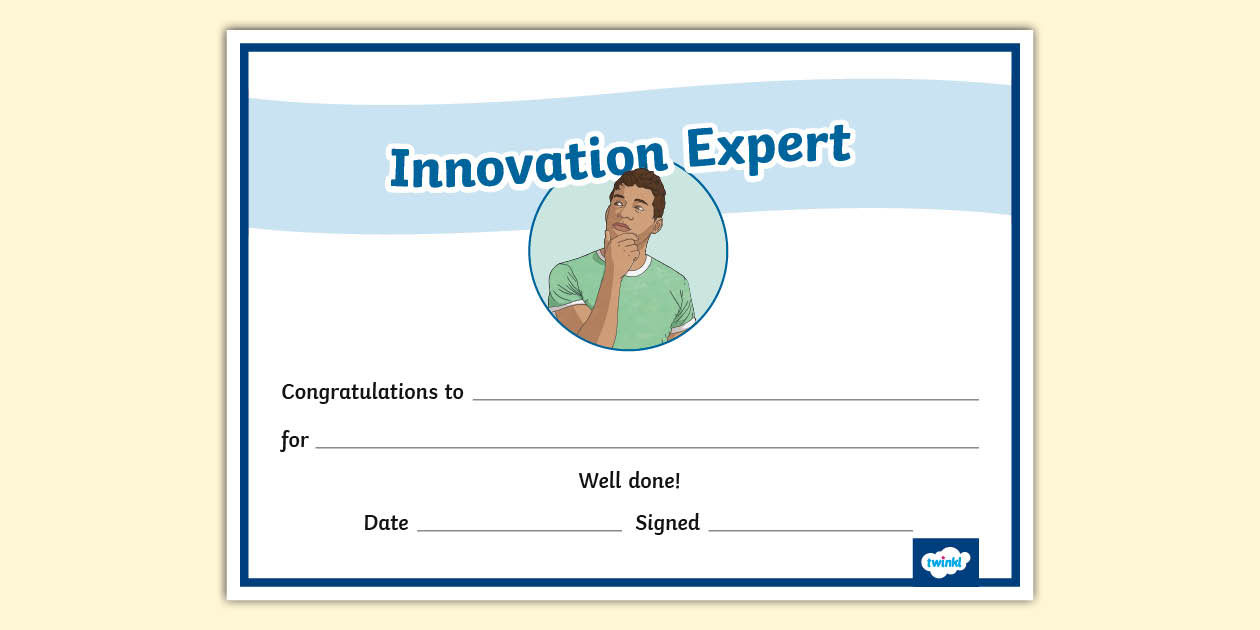 KS2 Innovation Expert Certificate - Designing (teacher made)