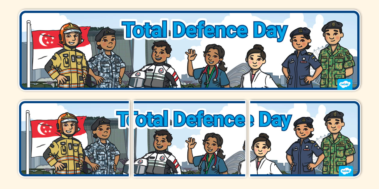 Singapore Total Defence Day Banner (teacher made) - Twinkl
