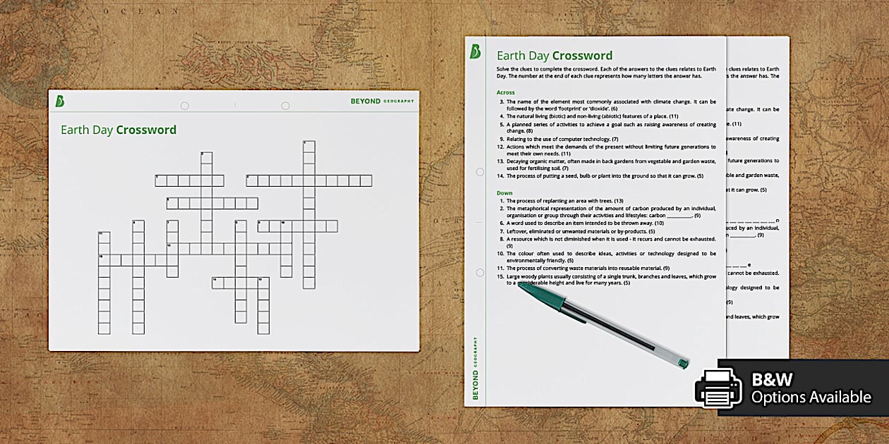 Earth Day Crossword | Geography | Beyond (teacher made)
