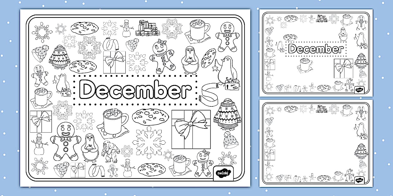 Let's Doodle! December Coloring Sheets (teacher made)