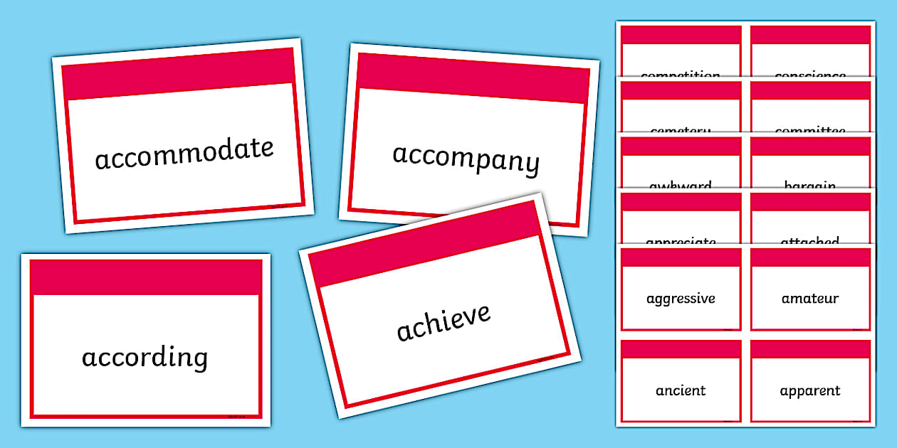 Year 5 and 6 Statutory Spelling Words Flashcards - Twinkl