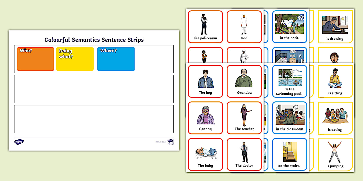 Colourful Semantics Make a Sentence Who, Doing What, Where