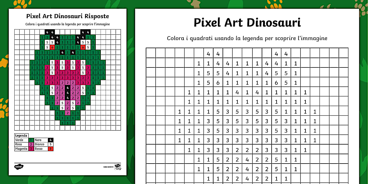 Pixel Art | Dinosauri (teacher made) - Twinkl