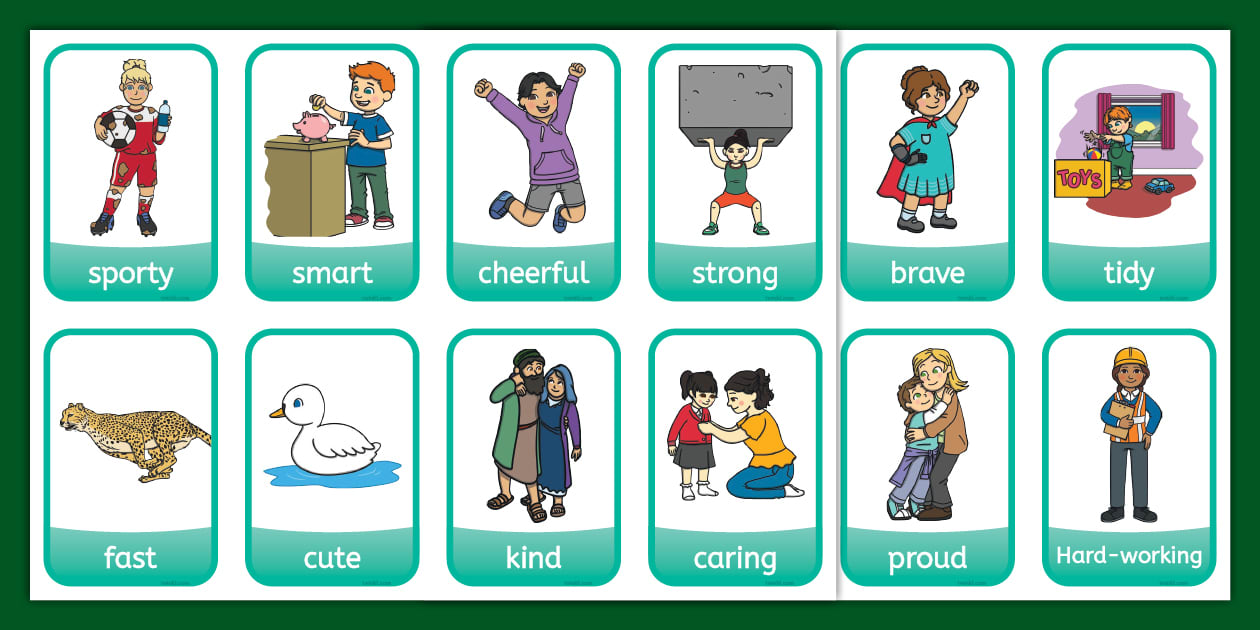 Describing a Character Printable Flashcards- English