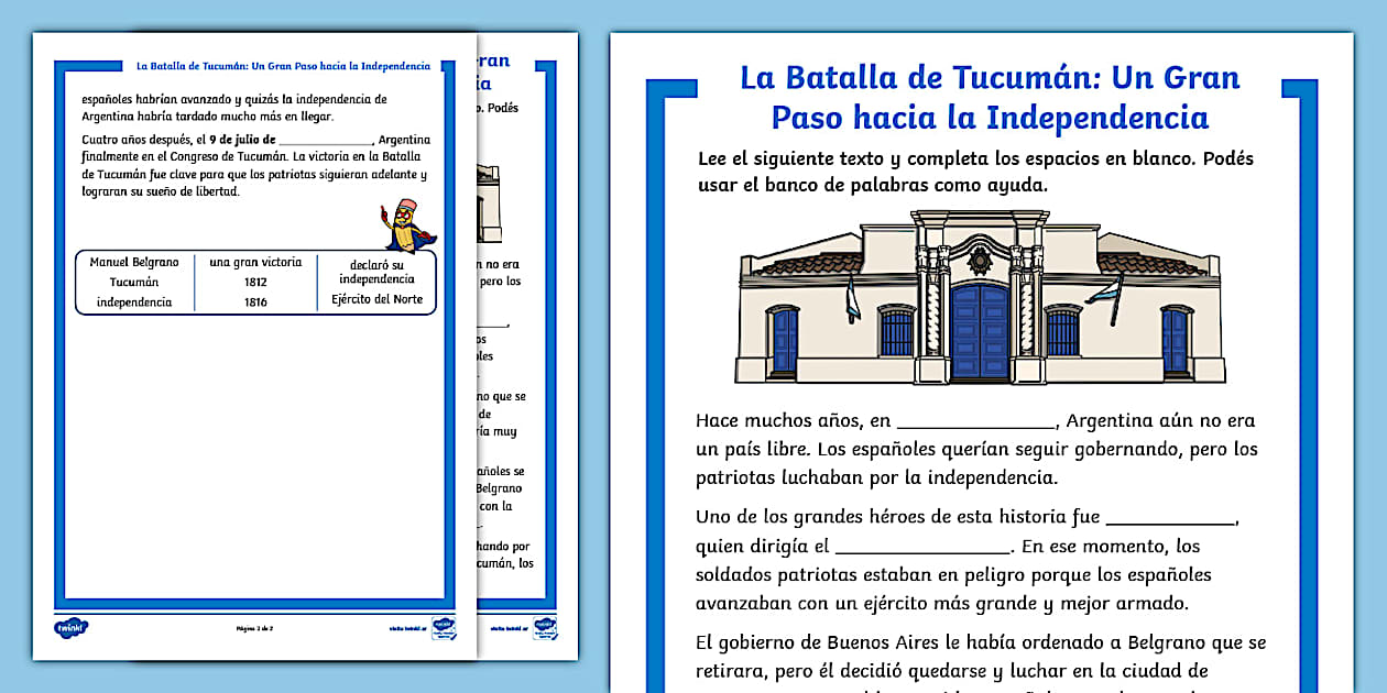 Actividad: La Batalla de Tucumán (Independencia) - Twinkl