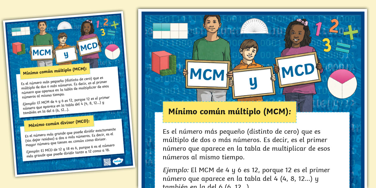 New Póster Mínimo Común Múltiplo Y Máximo Común Divisor