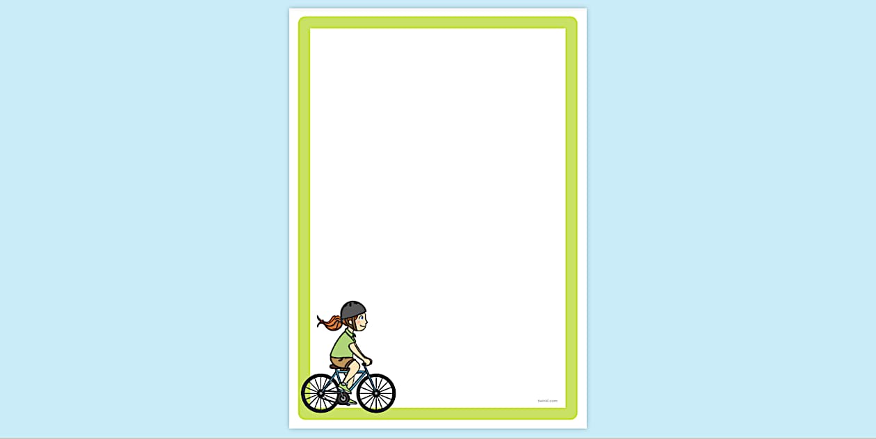 Simple Blank Cycling Page Border | Page Borders | Twinkl