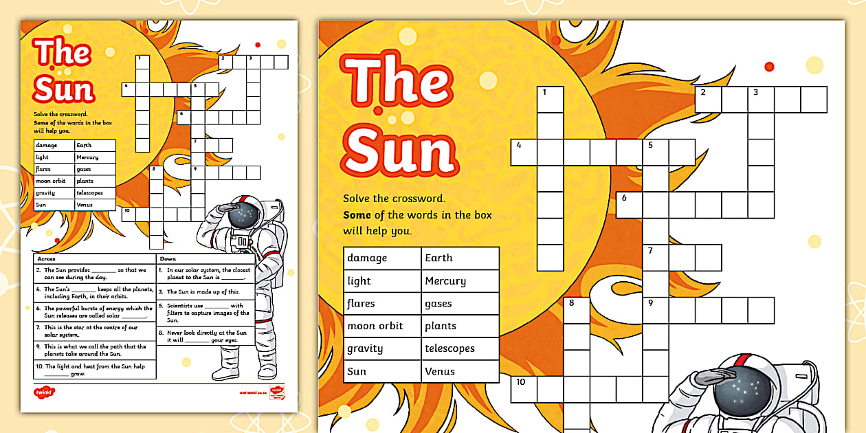 Grade 4 - NS - T4 - The Sun - Crossword (CAPS Aligned)