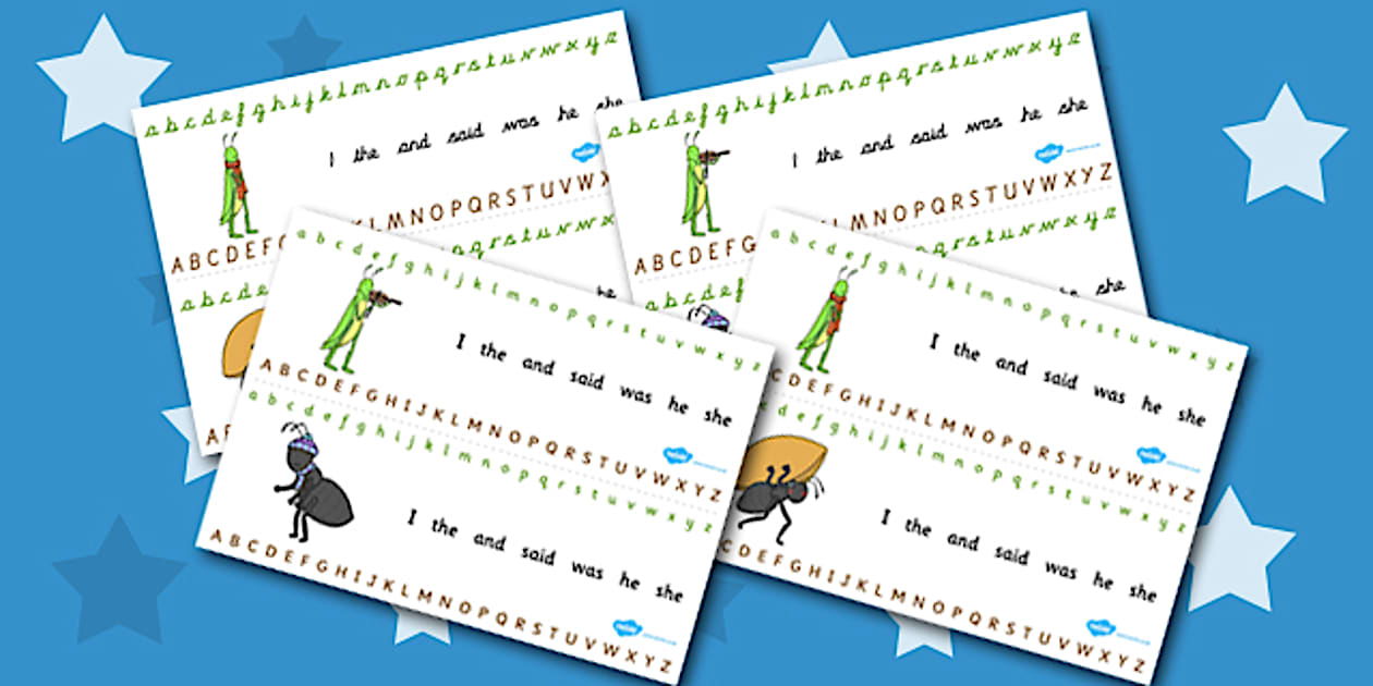 Cursive The Ant and the Grasshopper Alphabet Strips - Twinkl
