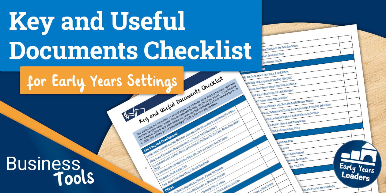 Key and Useful Documents Checklist for Early Years Settings