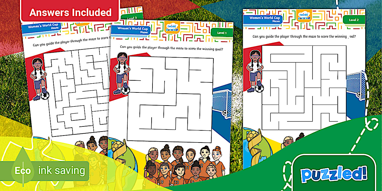 World Cup Football Mazes - Twinkl Puzzled - kids - Twinkl