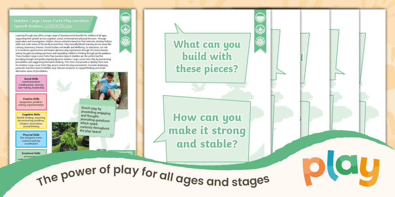 Outdoor Large Loose Parts Play Question Speech Bubbles