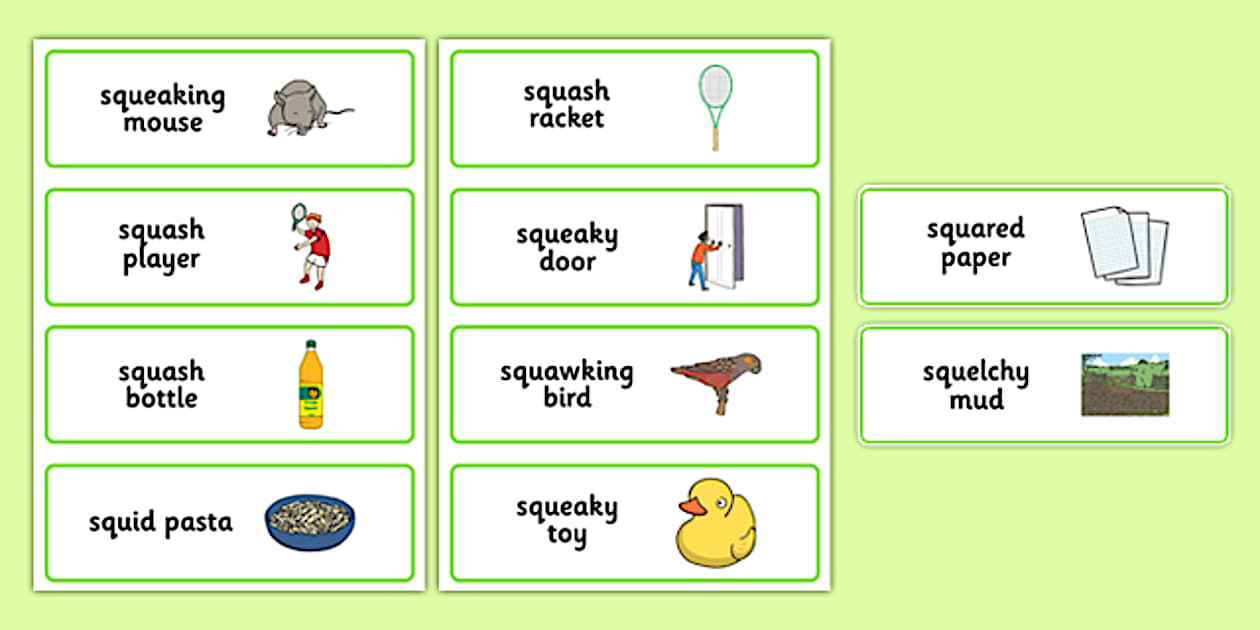 3 Syllable SQU Word Cards (teacher made) - Twinkl