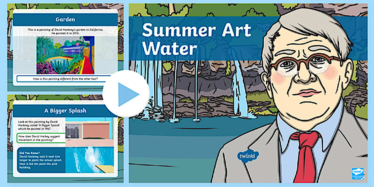 KS1 Summer David Hockney Water Themed Art Lesson PowerPoint