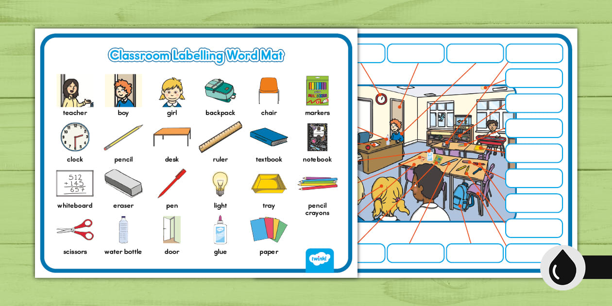 Canadian Classroom Labels - Labelling Worksheet - Twinkl