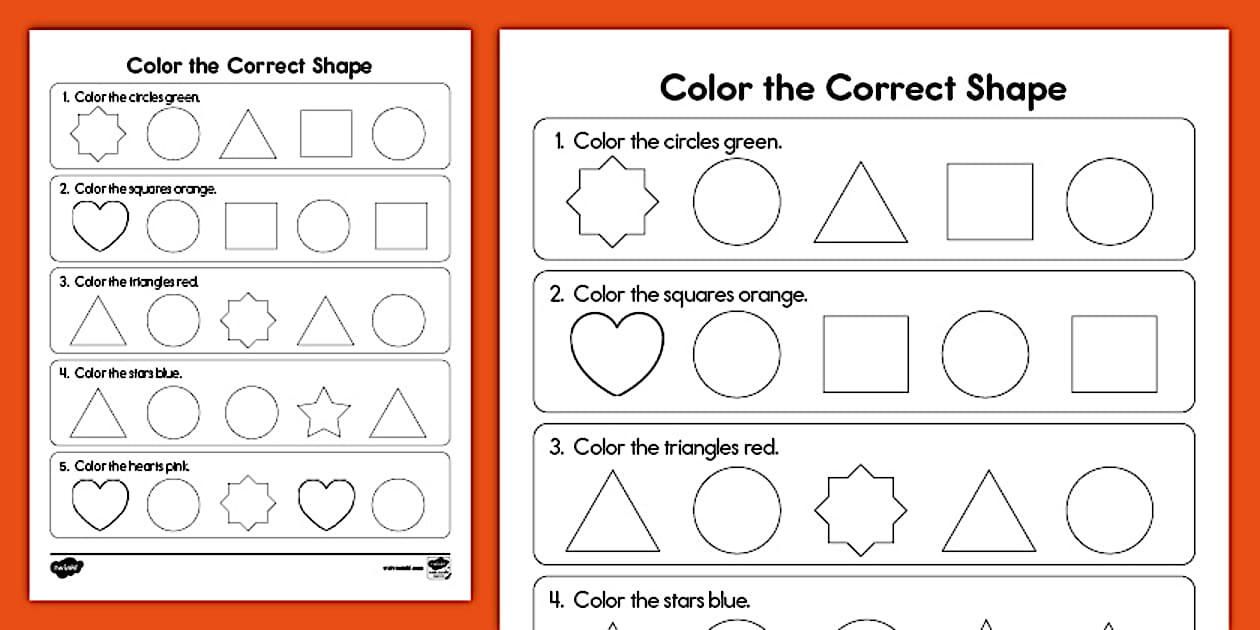 Color the Correct 2D Shape Activity - Math (Teacher-Made)