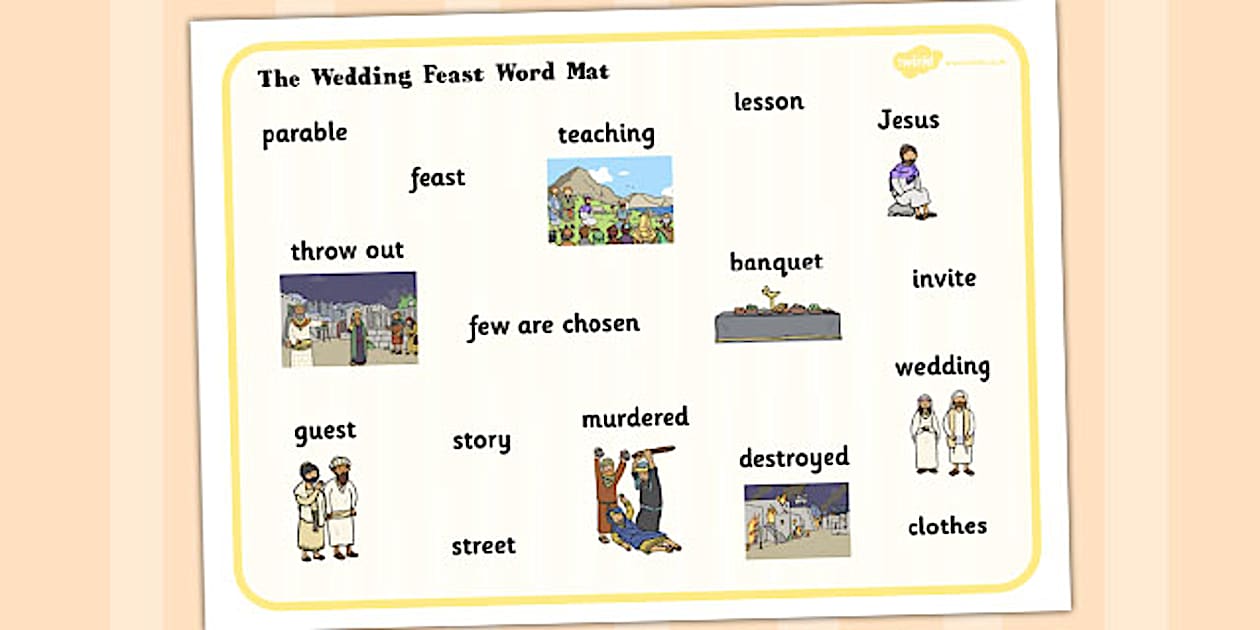 The Wedding Feast Word Mat (teacher made) - Twinkl