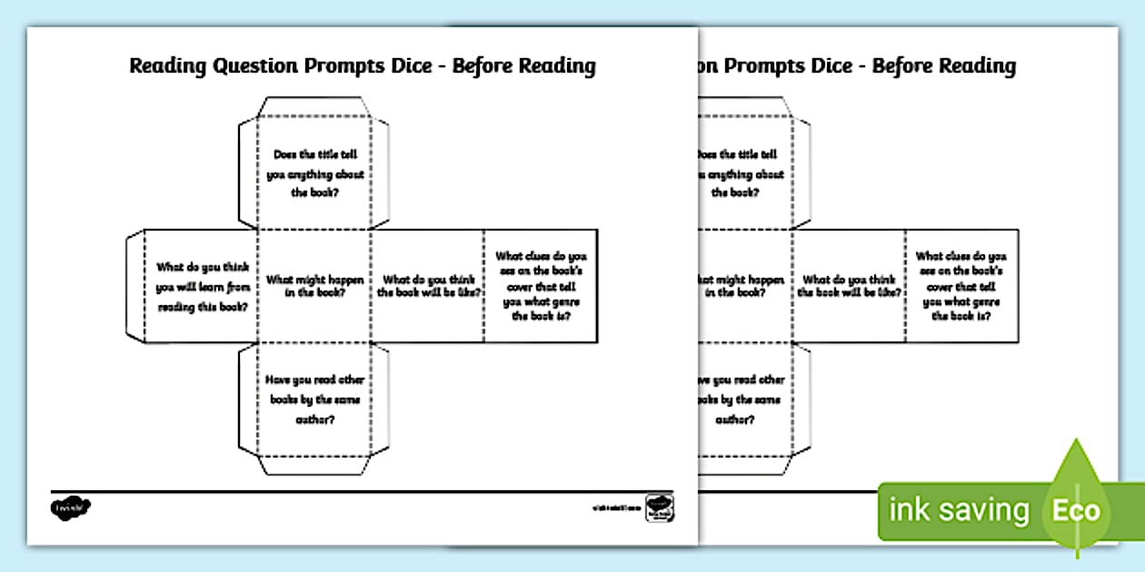 Guided Reading Questions Prompt Dice (teacher made) - Twinkl