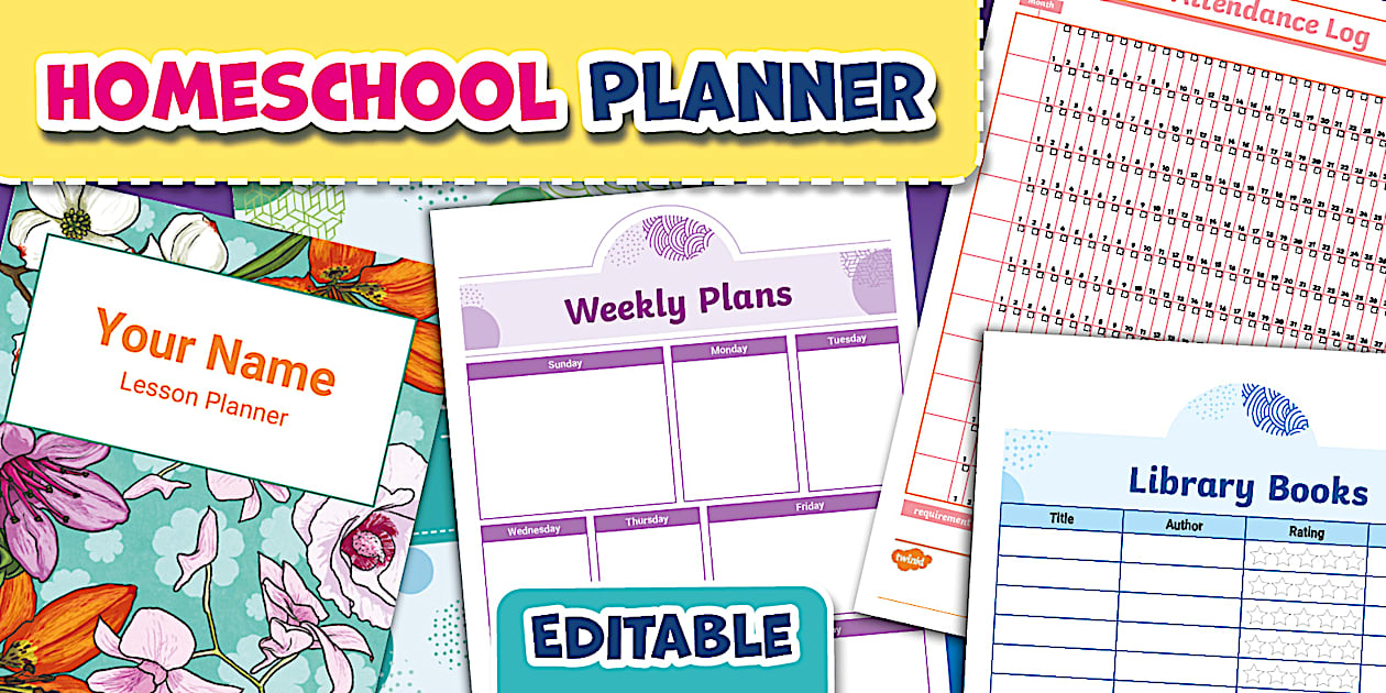 Editable Homeschool Planner