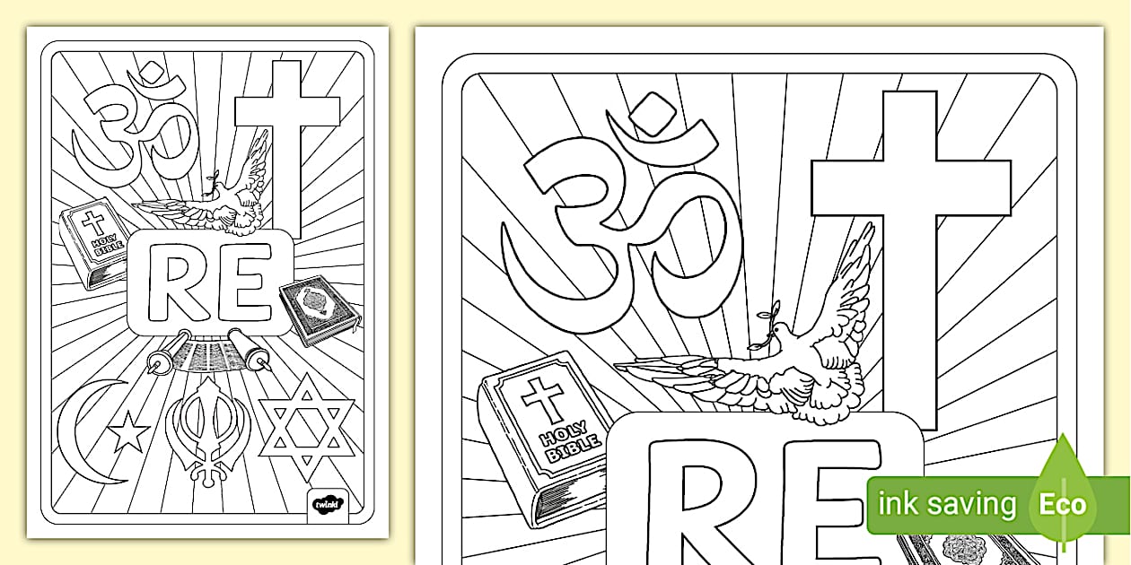RE Unit Page Colouring,RE Book Cover,RS (teacher made)