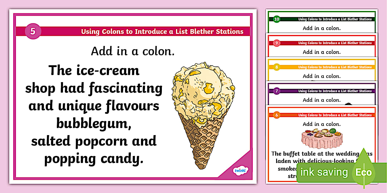 Using Colons to Introduce a List Blether Stations - Twinkl
