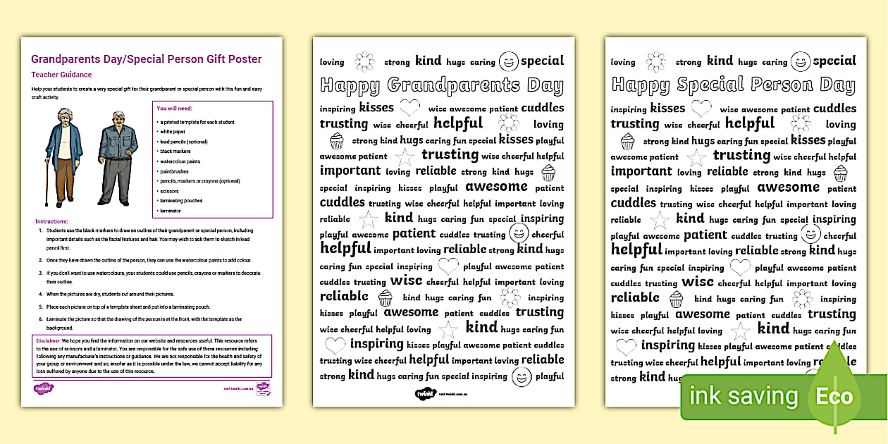 Grandparents Day Special Person Poster Craft (teacher made)