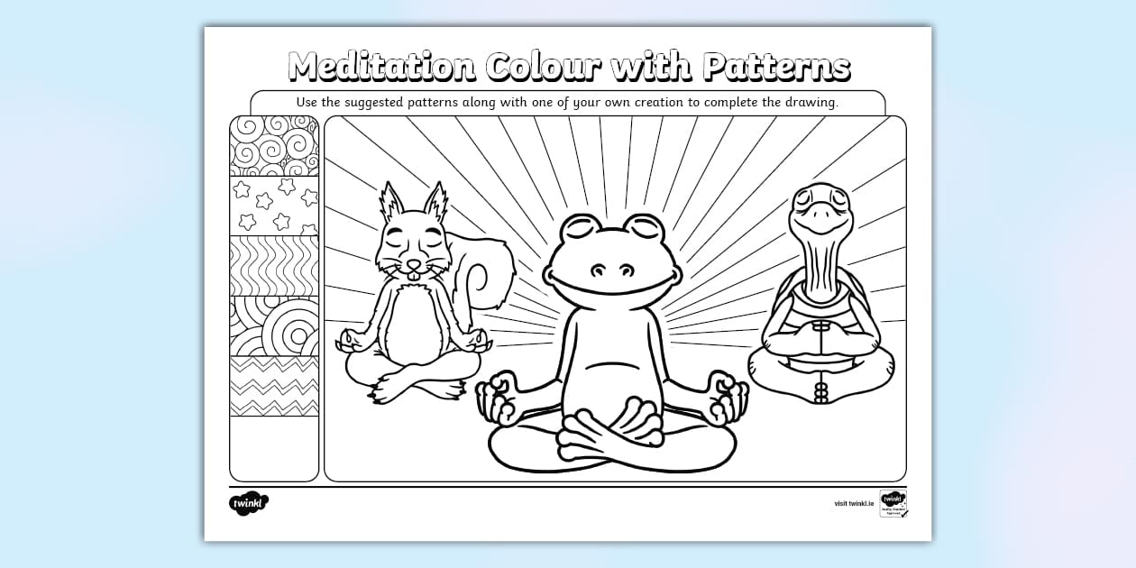 Meditation Colour with Patterns Activity - Twinkl