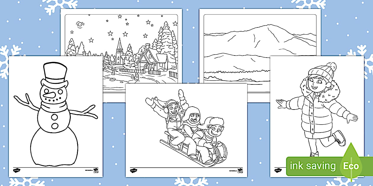 Winter Coloring Pages (teacher made) - Twinkl