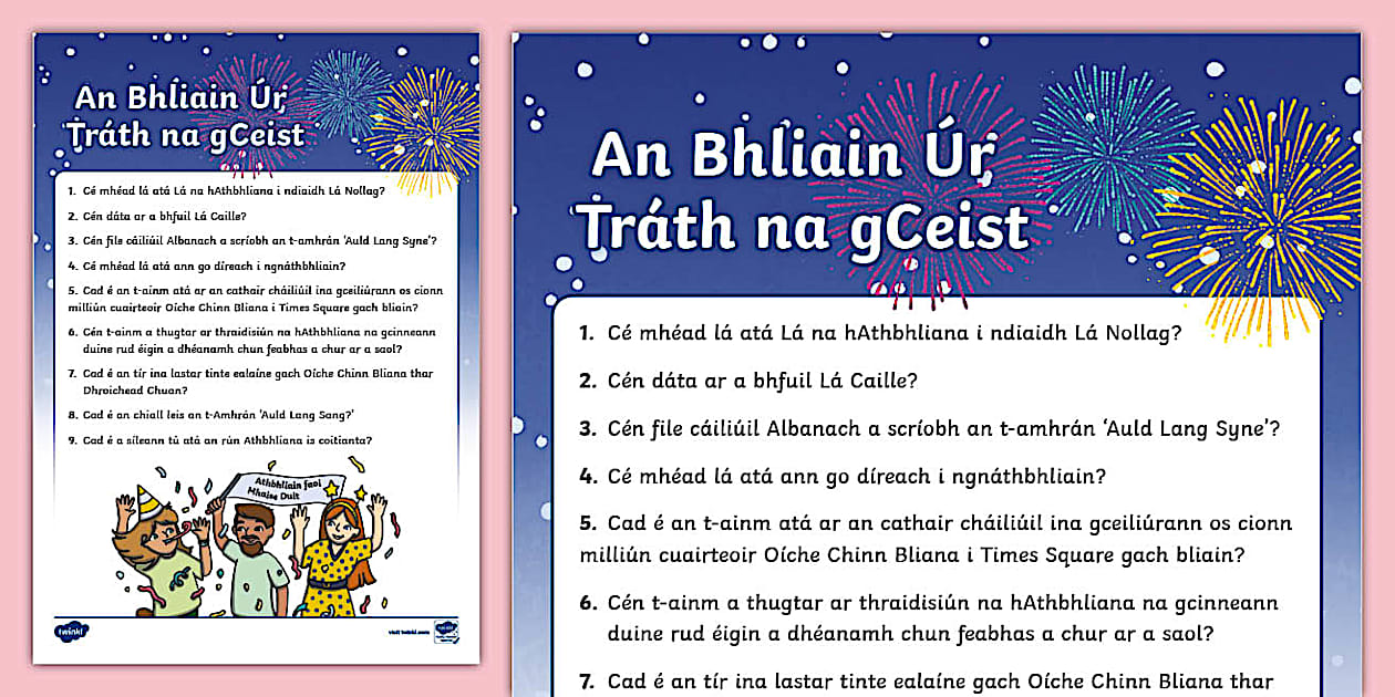 An Bhliain Úr Tráth na gCeist (professor feito) - Twinkl