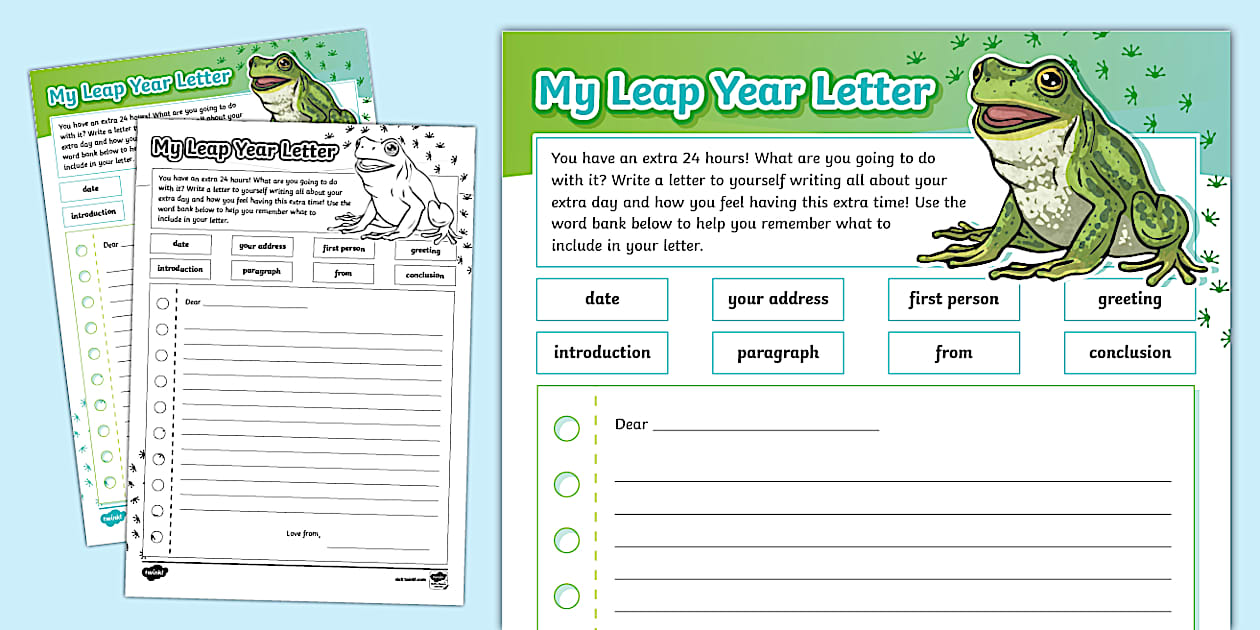 My Leap Year Letter Template (teacher made) - Twinkl