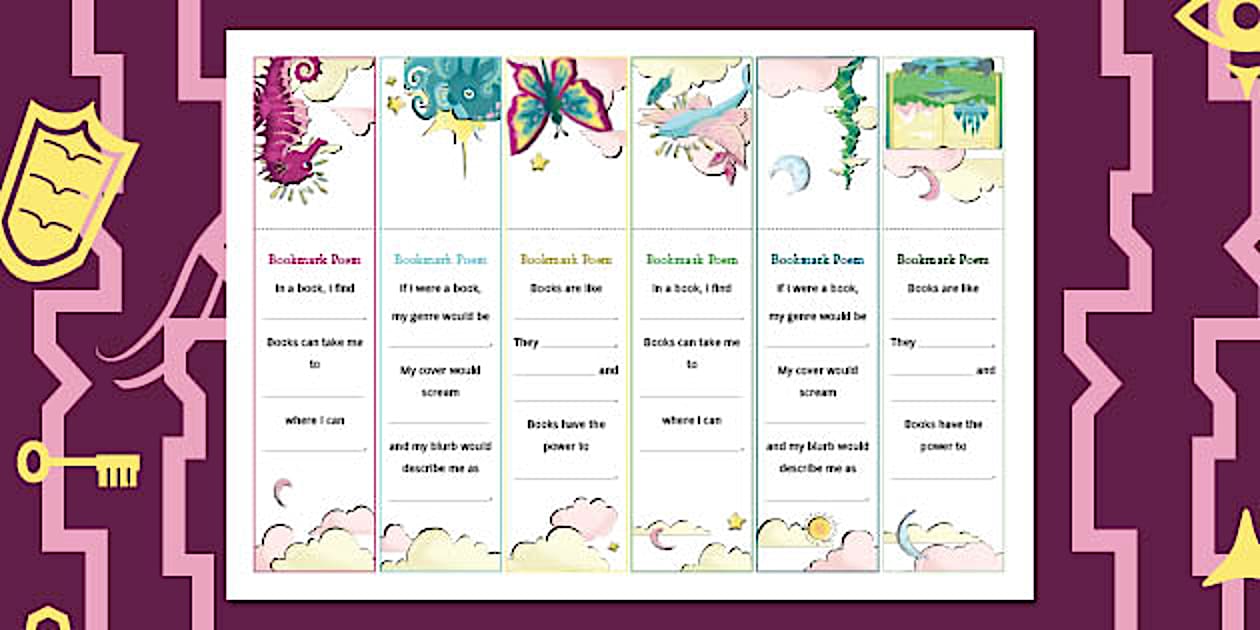 Book Week Poetry Bookmark (teacher made) - Twinkl