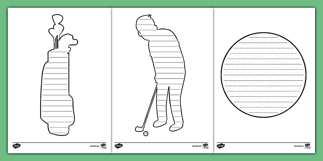 Golf Shaped Writing Templates