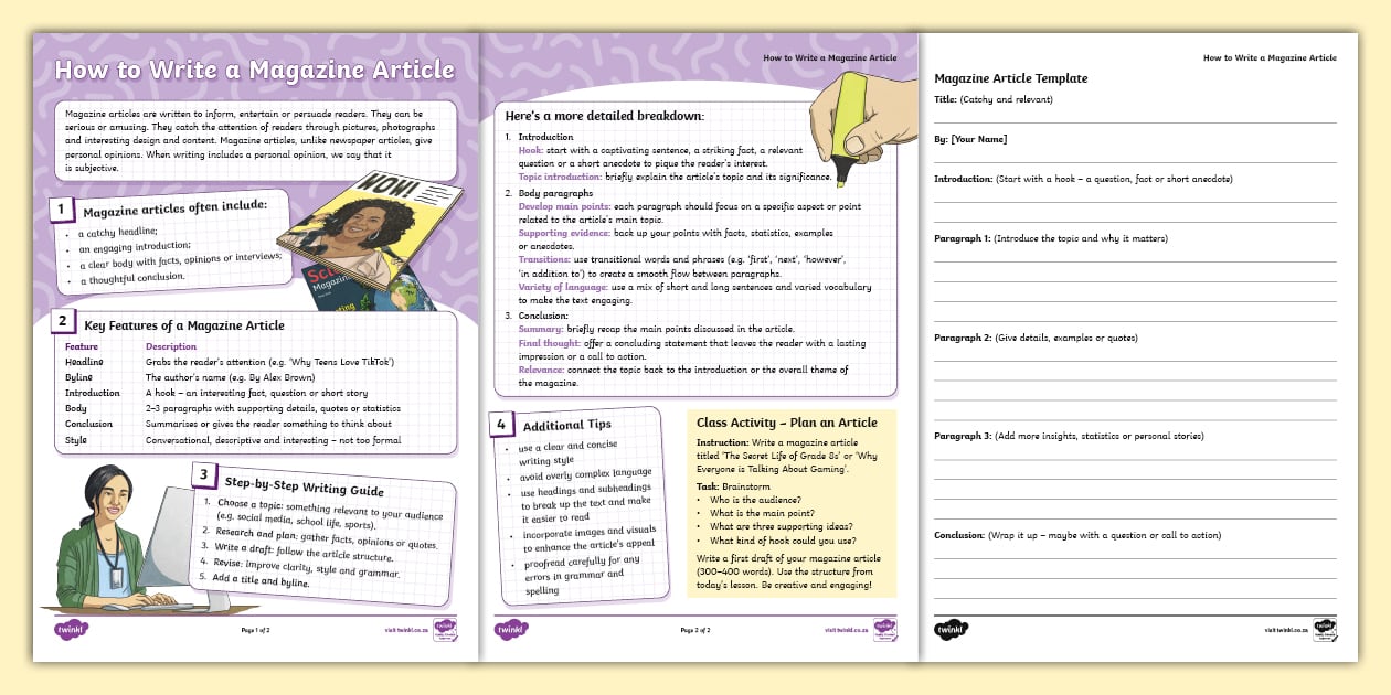 Guide - How to Write a Magazine Article (Teacher-Made)