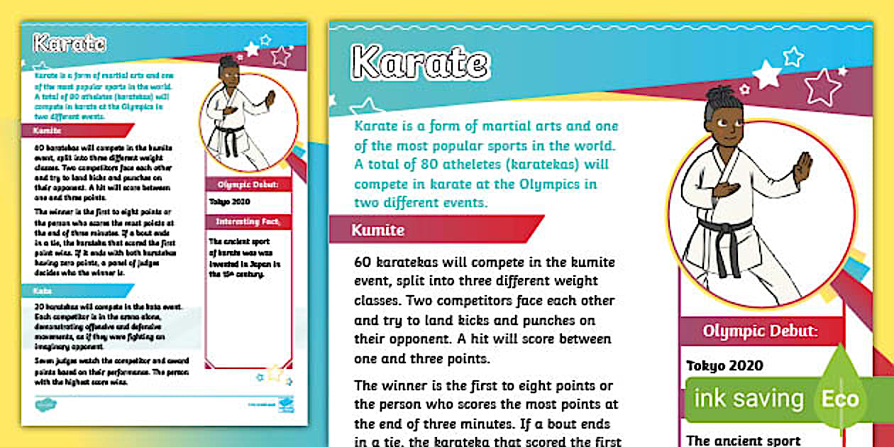 Karate Fact Sheet Activity Sheet (teacher made) - Twinkl