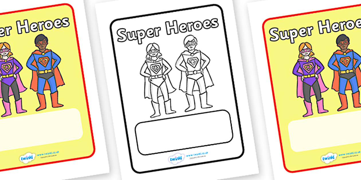 Editable Superhero Book Covers Colour - Twinkl