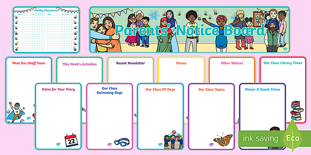 Editable Parents' Notice Board Pack (teacher made) - Twinkl