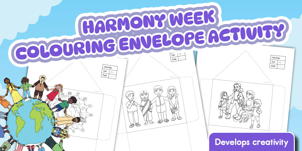 Harmony Week Colouring Envelope Activity