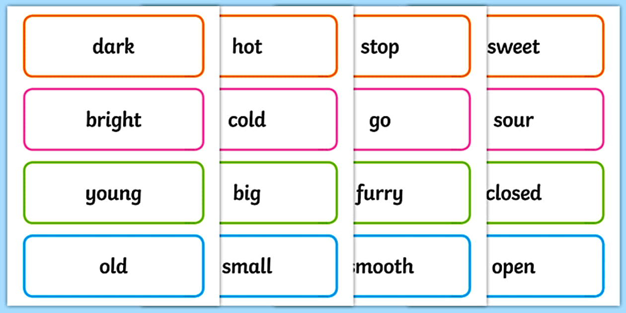 Editable Opposite Game Cards (teacher made) - Twinkl
