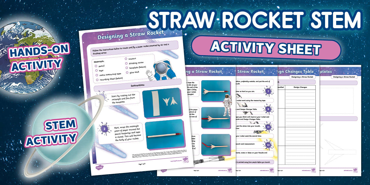 Straw Rocket STEM Activity Sheet | Years 3-6 STEM Resources