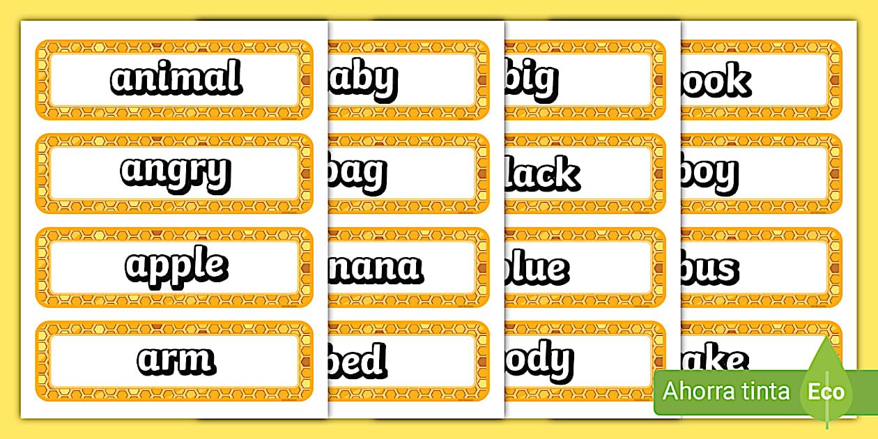 Spelling Bee - tarjetas de palabras para 1ero y 2do - Twinkl