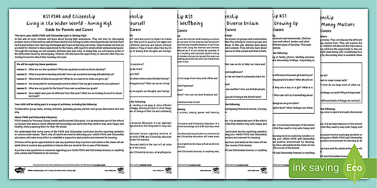 PSHE Letter to Parents and Carers Guide Pack | Twinkl Life