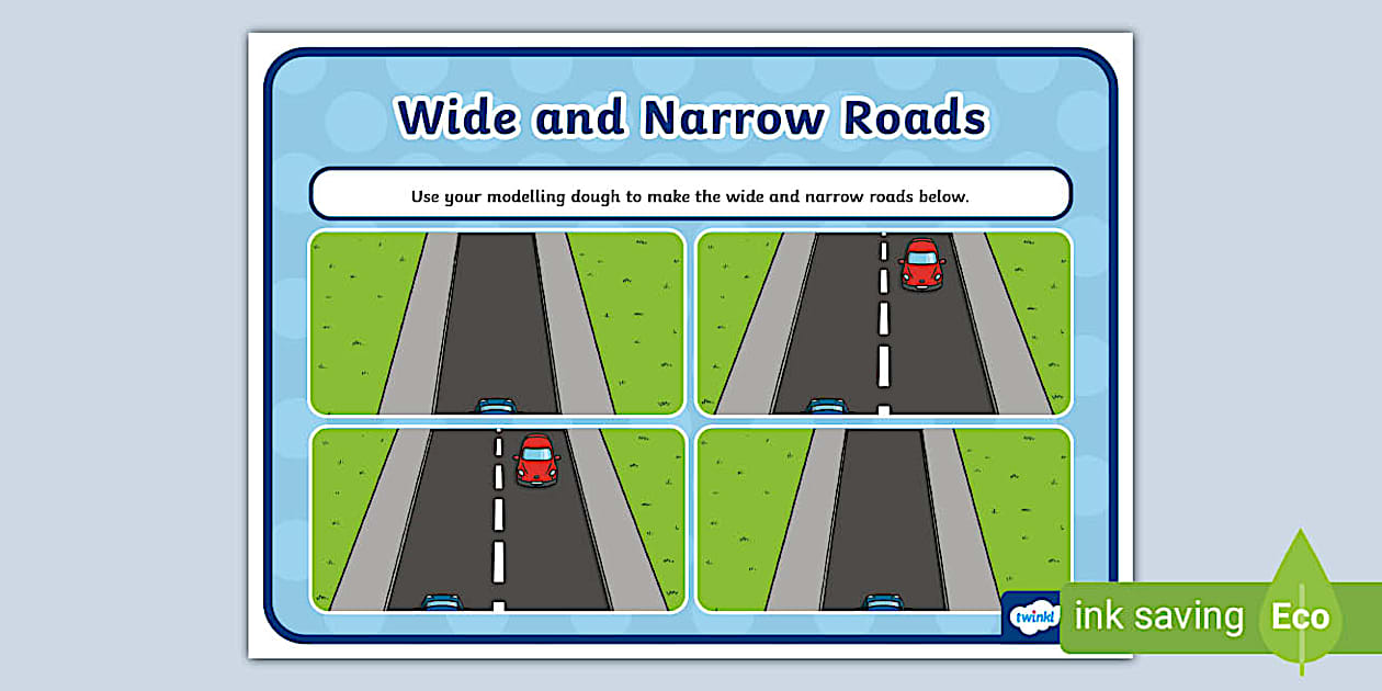 Wide and Narrow Roads Modelling Dough Mat (teacher made)