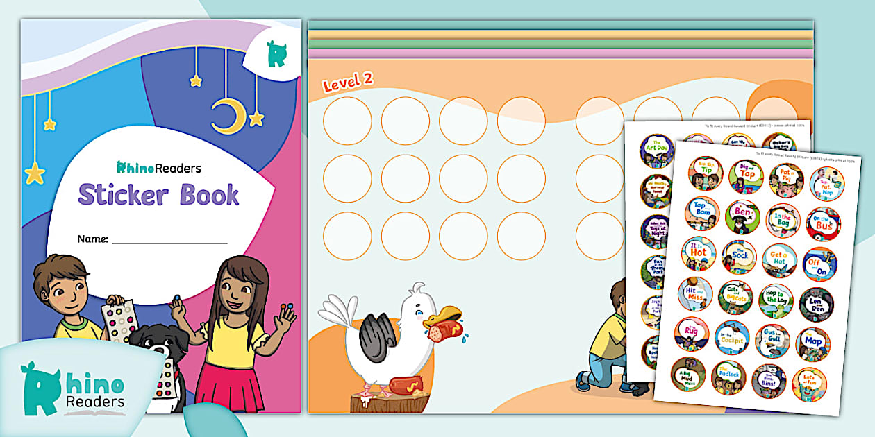 Rhino Readers Sticker Book - All Levels (teacher made)