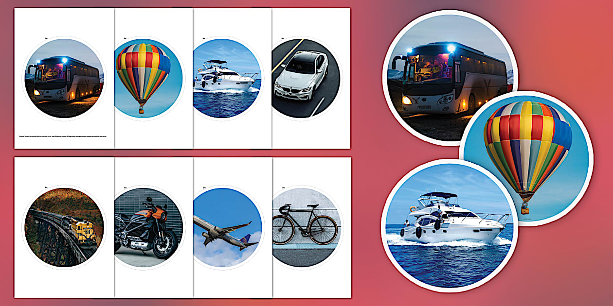 Types of Transport Circle Display Photo Cut-Outs - Twinkl