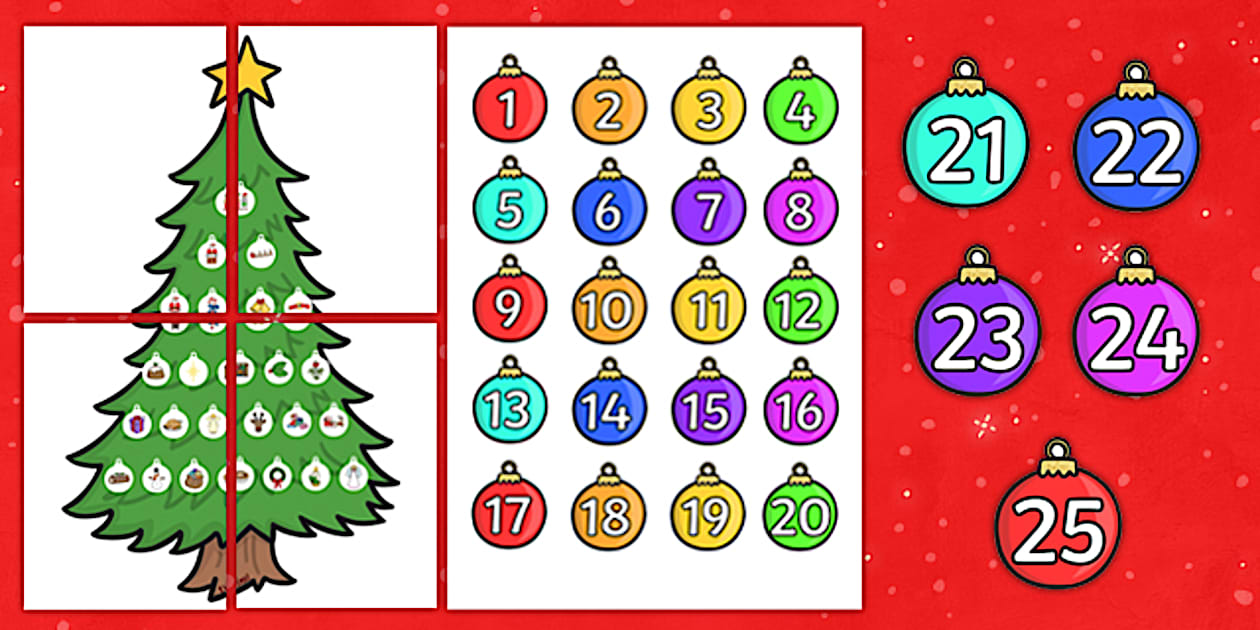 Christmas Tree Themed Advent Calendar Large (teacher made)